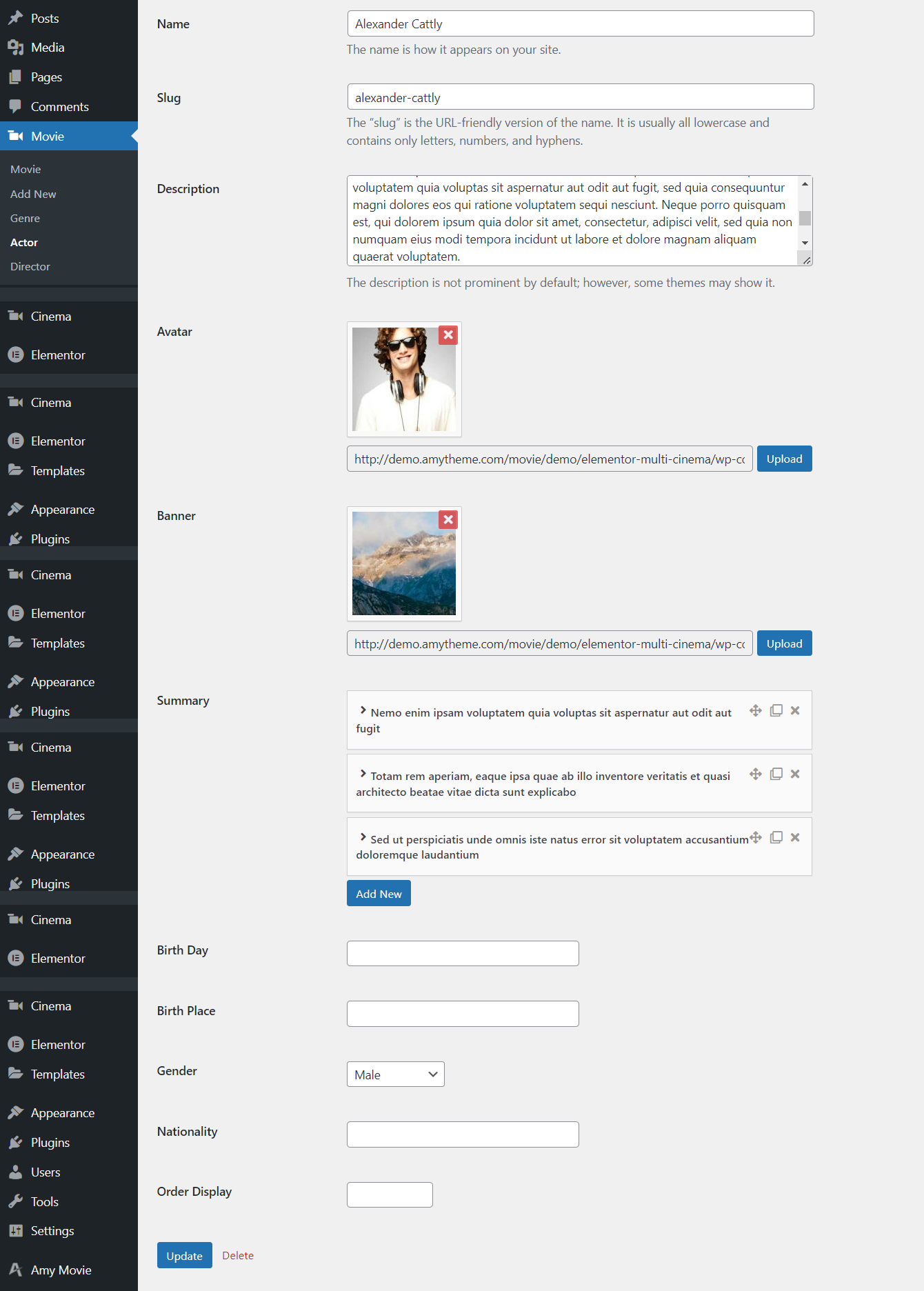 How To Add New Actors - Amytheme